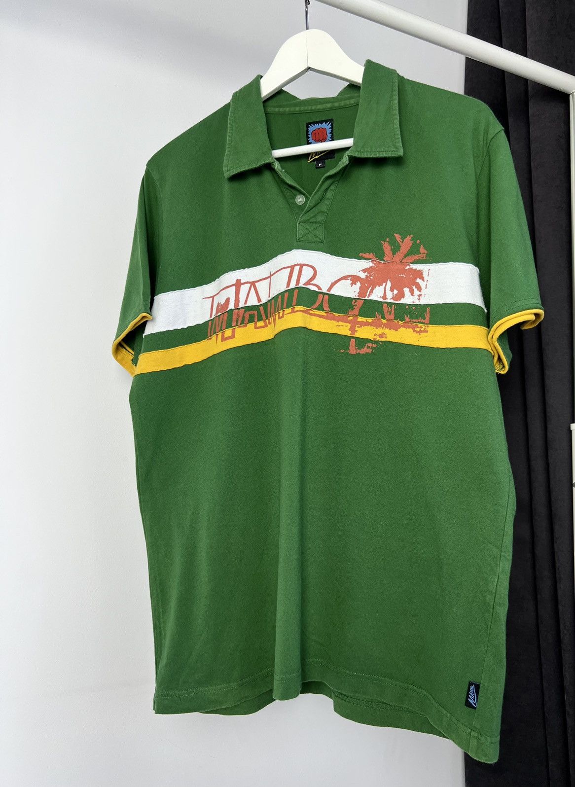 Mambo × Streetwear × Vintage Mambo green striped polo shirt vintage 90s ...