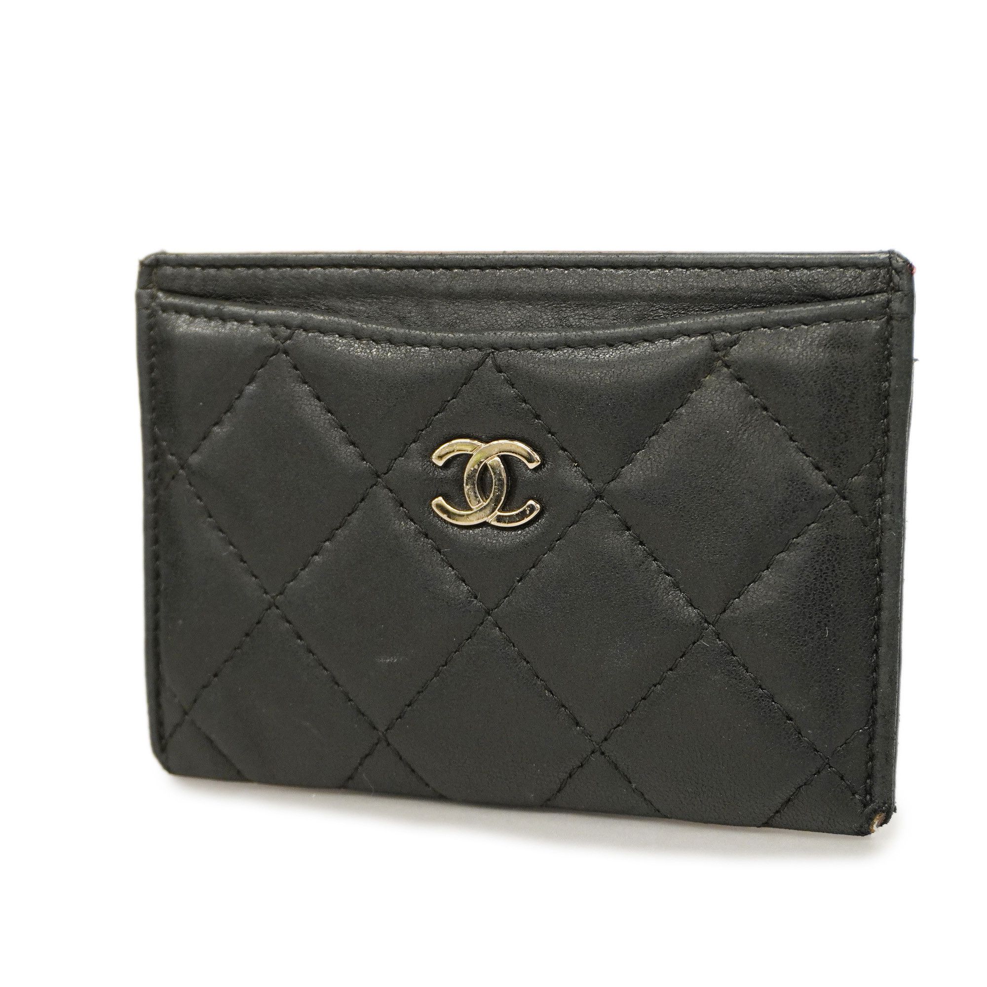 Chanel Auth Chanel Matelasse Card Case Silver Hardware Leather Card ...