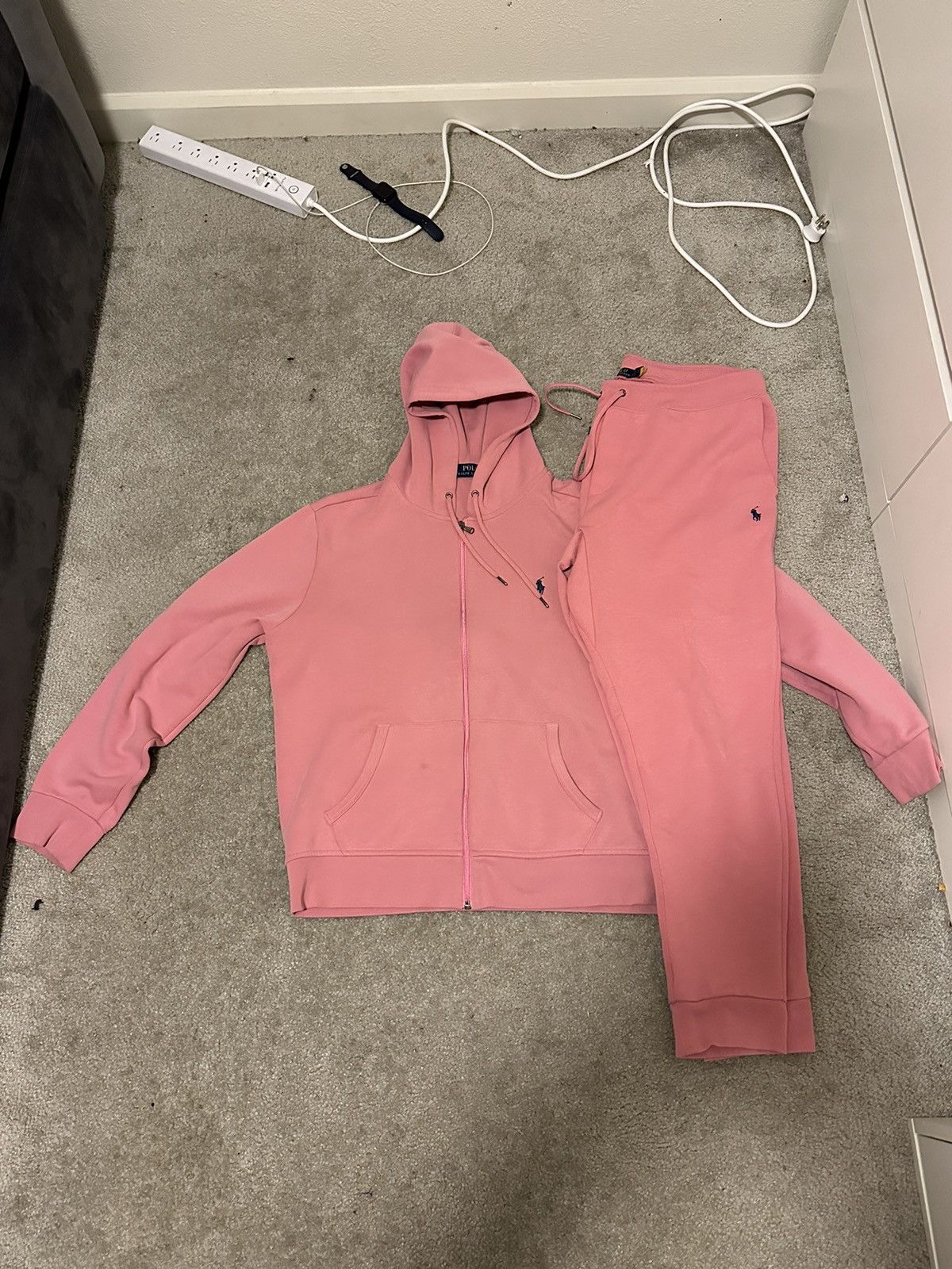 Cool Pink Polo Sweatsuit Set Pictures