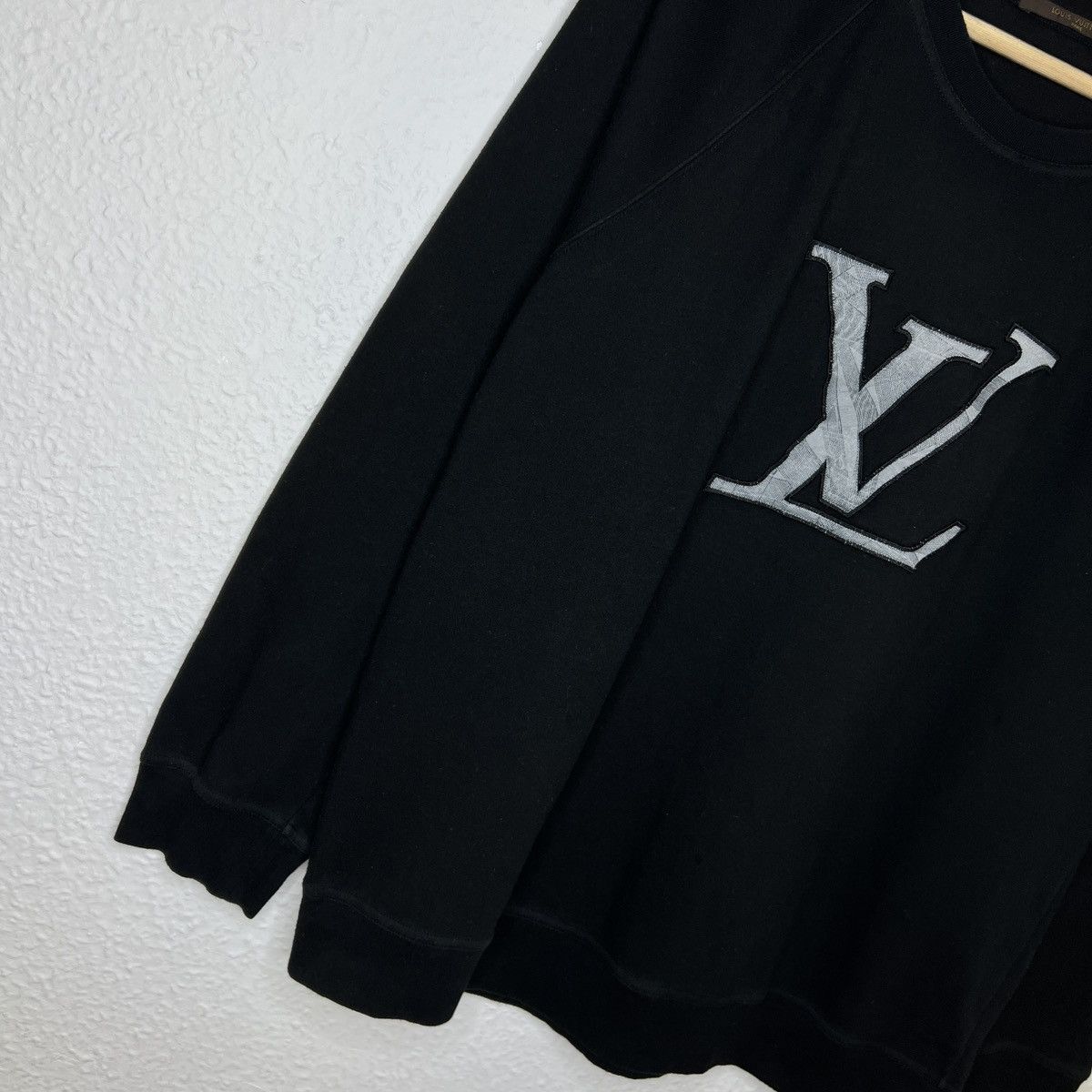 Louis Vuitton Louis Vuitton Sweatshirt Crewneck Black Big LV Logo | Grailed