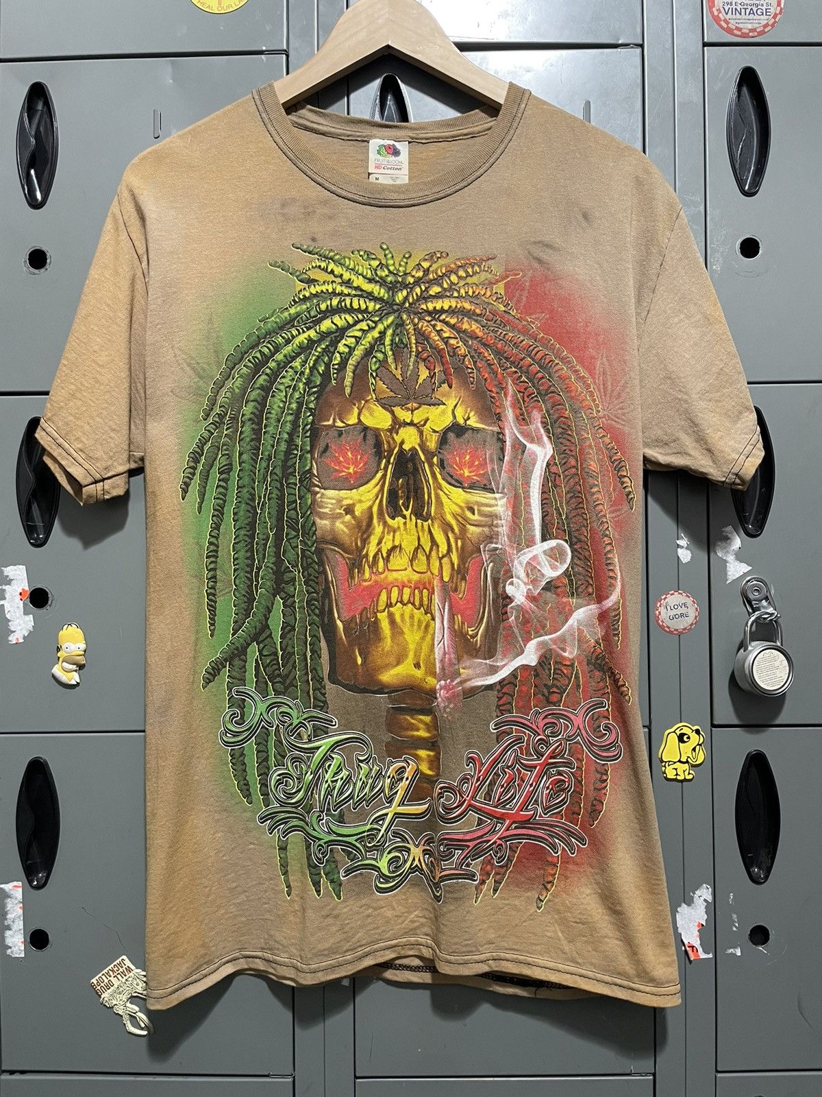 Band Tees × Streetwear × Vintage Thug Life Skull Rasta Weed 420 ...