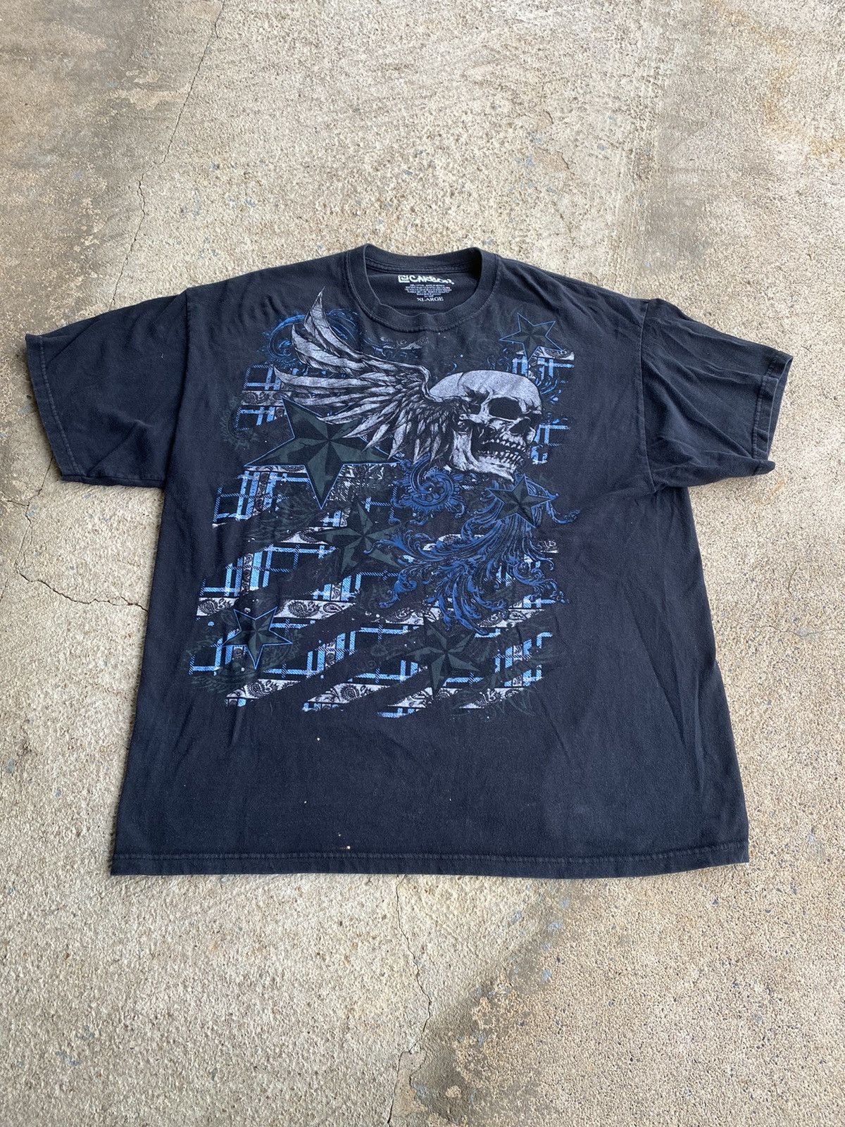 Vintage Vintage Y2K Skull Wing Cyber Goth Opium Shirt | Grailed