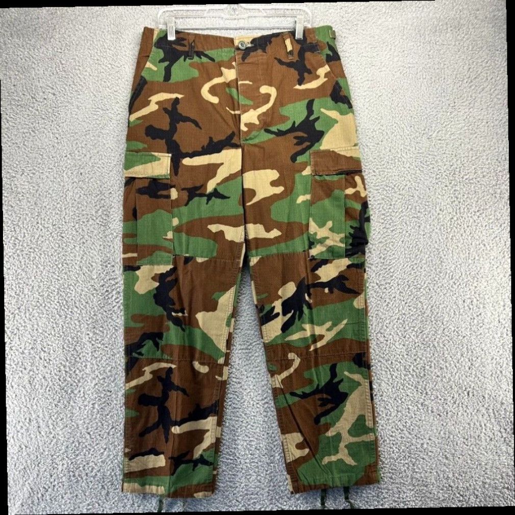 Propper Authentic Mens Medium Regular Woodland Camo Green Brown Ripstop ...
