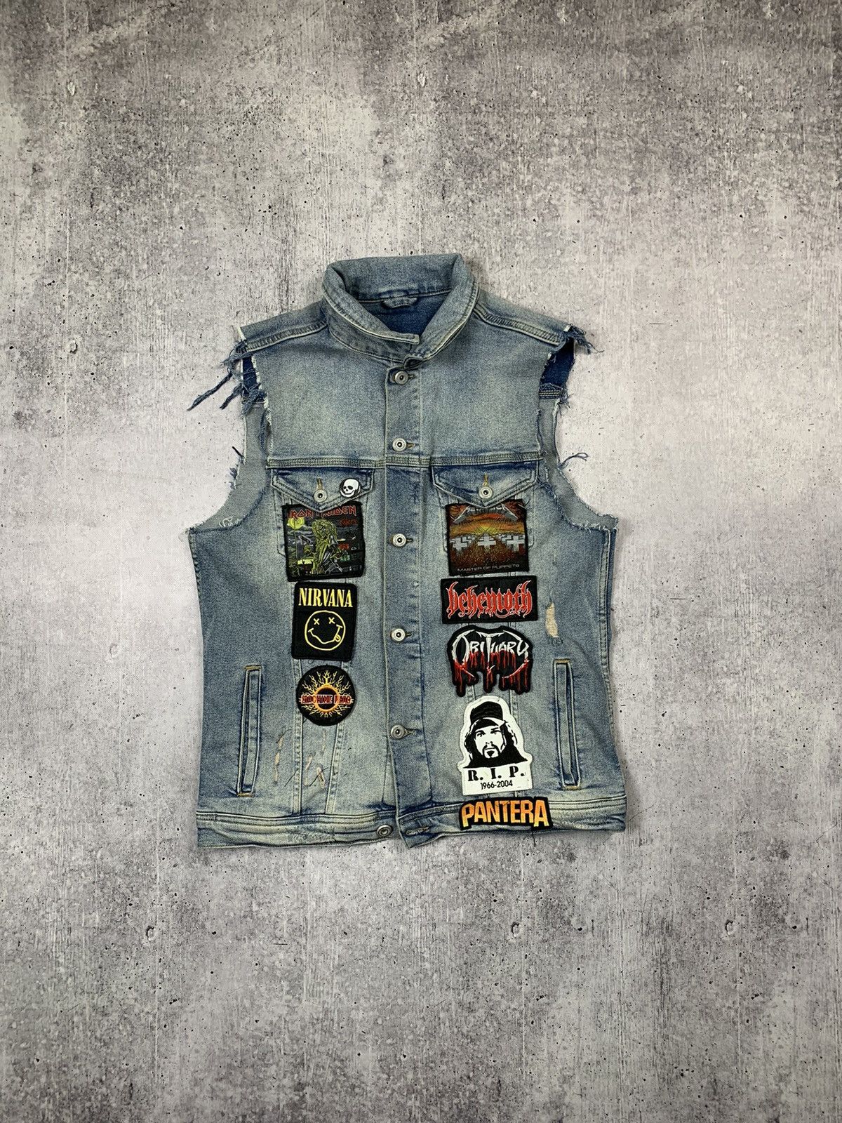 Custom × Metallica × Rock Band Custom Painted All Over Rock Denim Vest ...