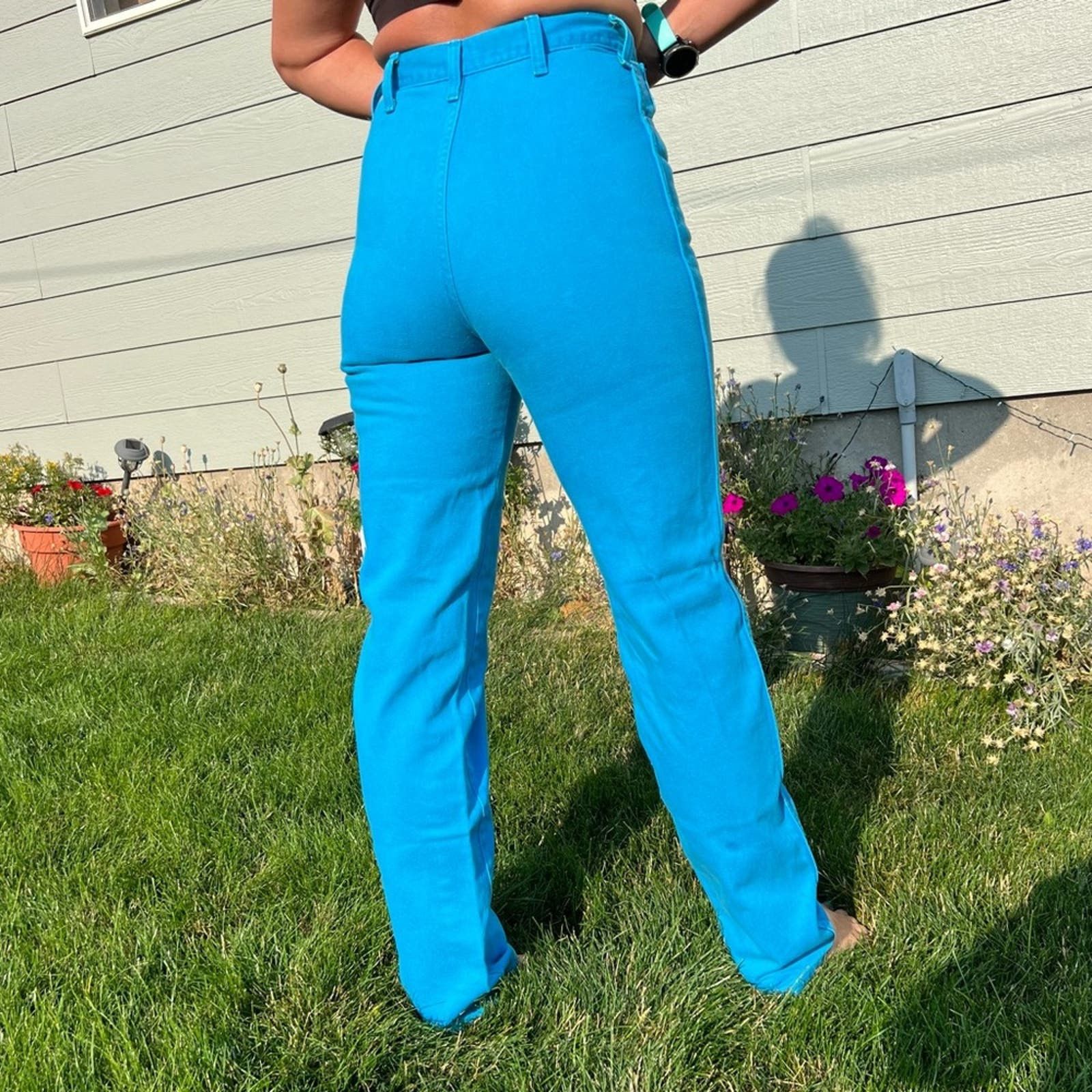 Wrangler 80s Wrangler Silverlake cerulean blue taper leg cowgirl jean ...