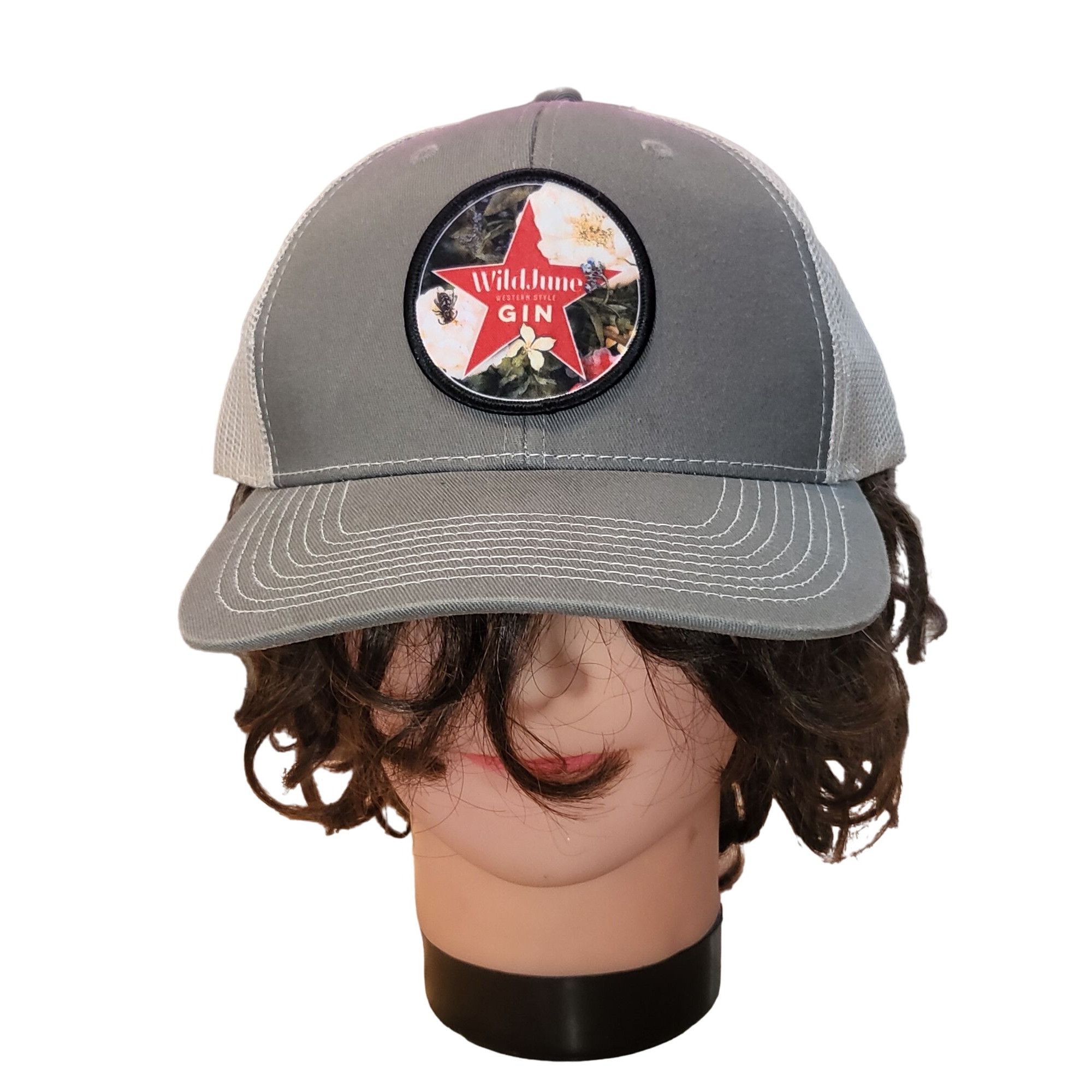 Other Wild June Western Style Gin Snapback Hat Gray Patch Embroide ...