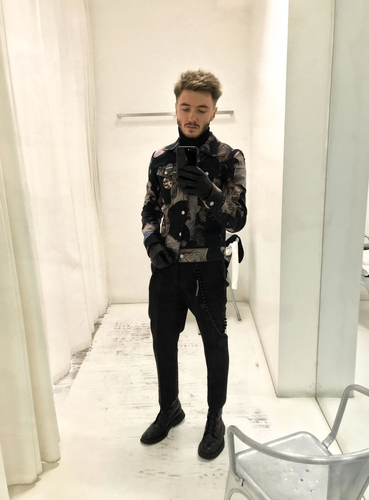 Dior × Kris Van Assche FW17 Dan Witz Denim Jacket | Grailed