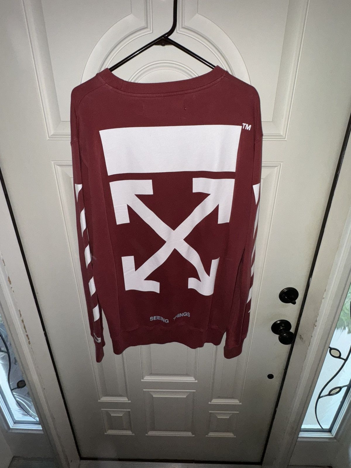 Off-White Red Off-White Sweater | Grailed