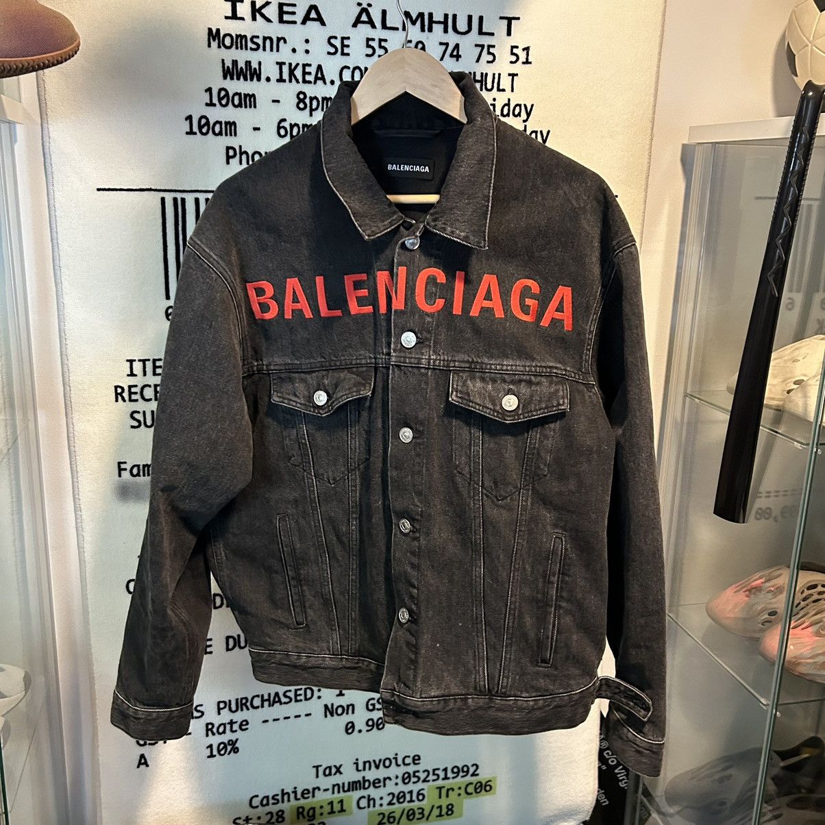 Balenciaga Balenciaga black Denim SS20 Embroidered Jacket | Grailed