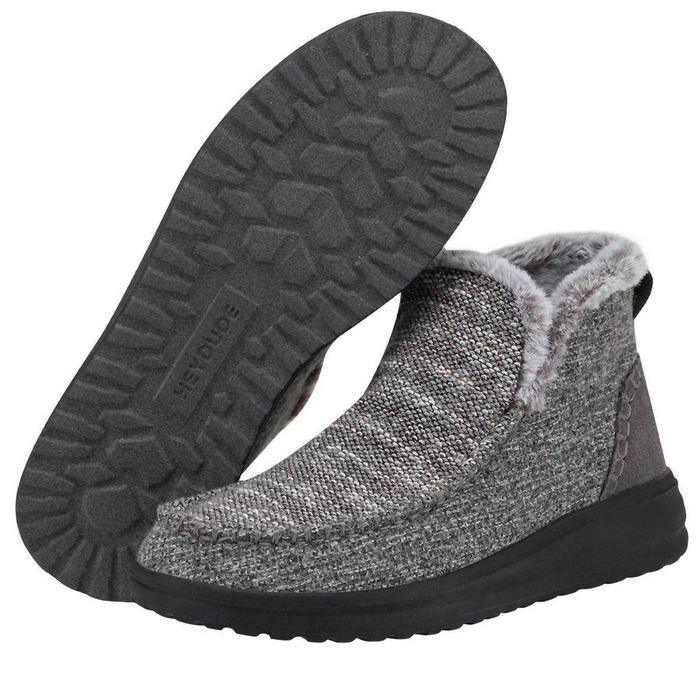 Designer HEY DUDE Women's - Denny Boots In Sleet Grey With Gold | Grailed