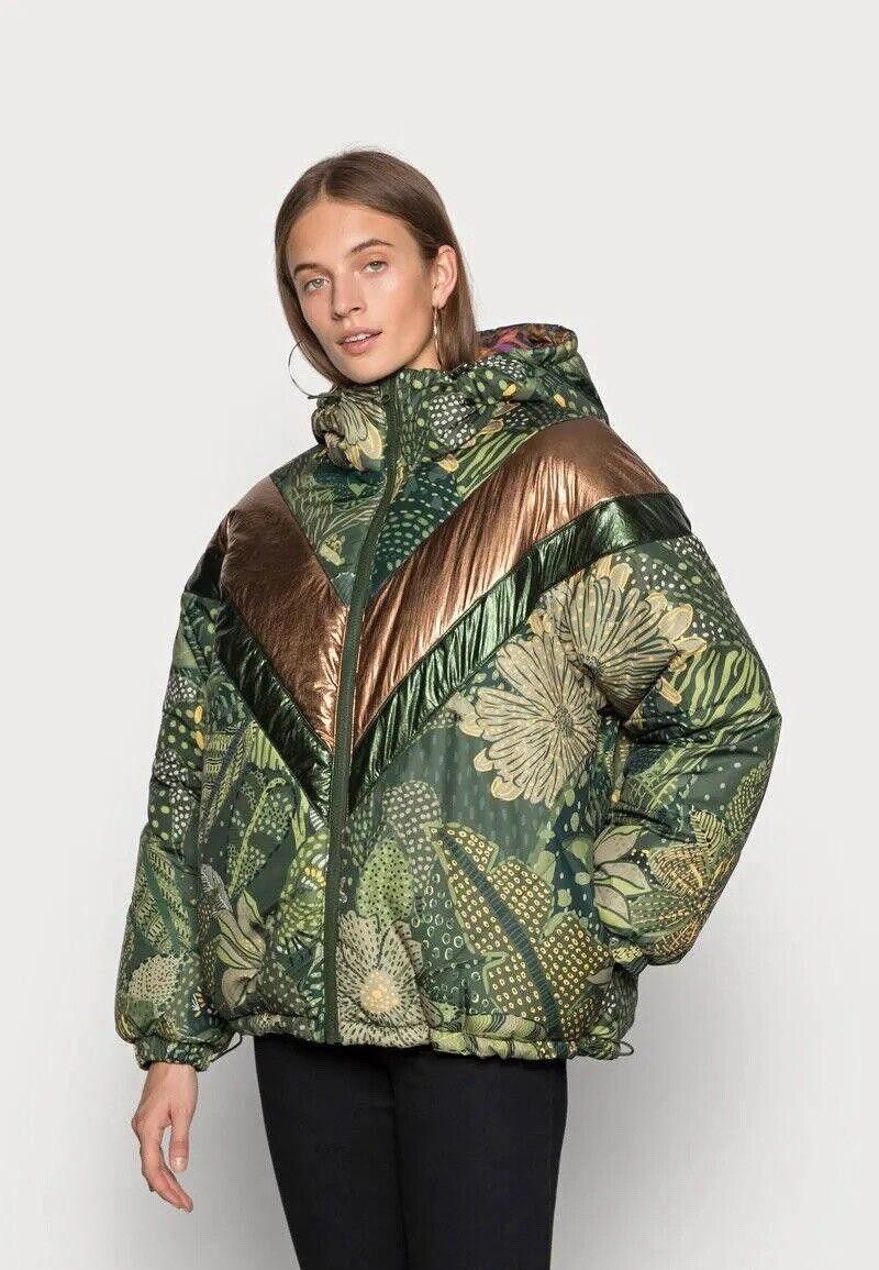Farm Rio FARM Rio Medium Reversible Puffer Jacket Metallic Green | Grailed