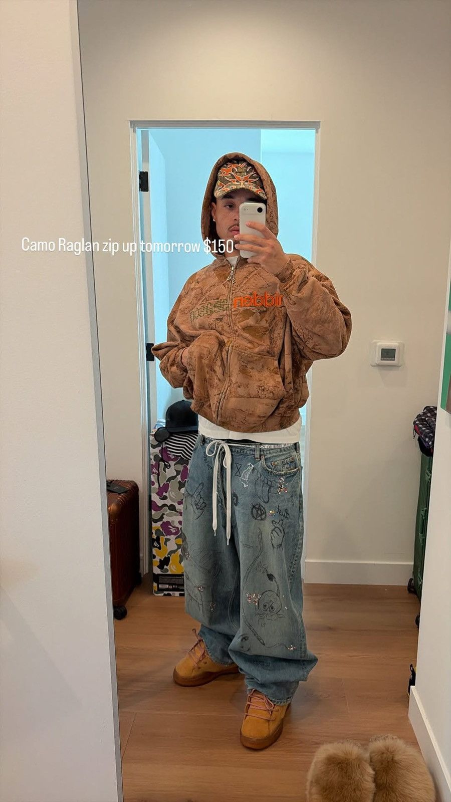 HMDD × The GV Gallery Hidden Season Orange Camo Zip Up Hoodie | Grailed