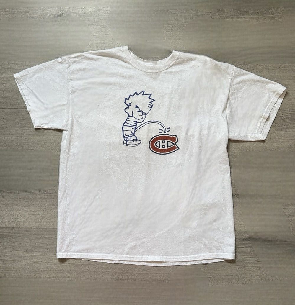 Vintage Y2K Iconic Calvin Peeing on Montreal Canadiens | Grailed