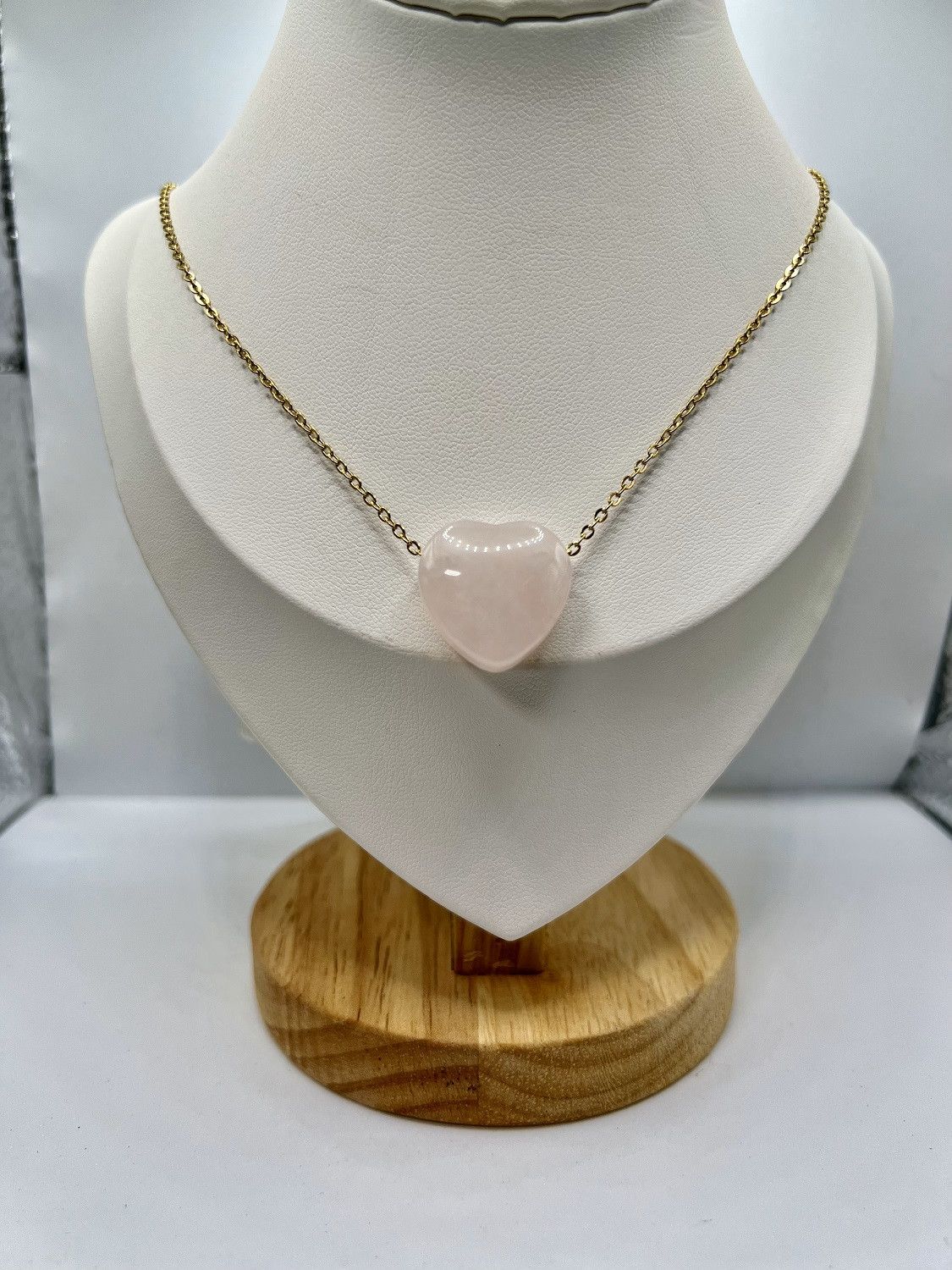 Other Love Heart Rose quartz chain necklace | Grailed
