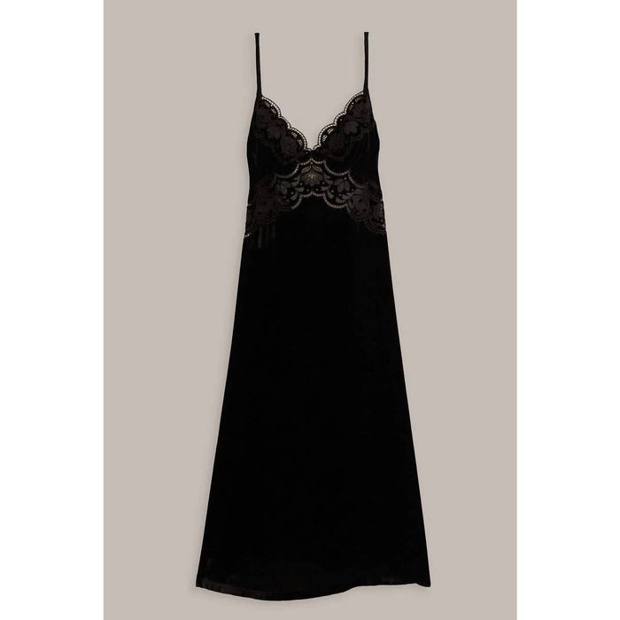 Farm Rio FARM RIO Richelieu Velvet Slip Dress In Black | Grailed