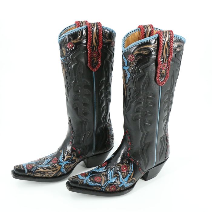 Liberty New Liberty Boot Co Hand Tooled Tattoo You Snip Toe Western ...