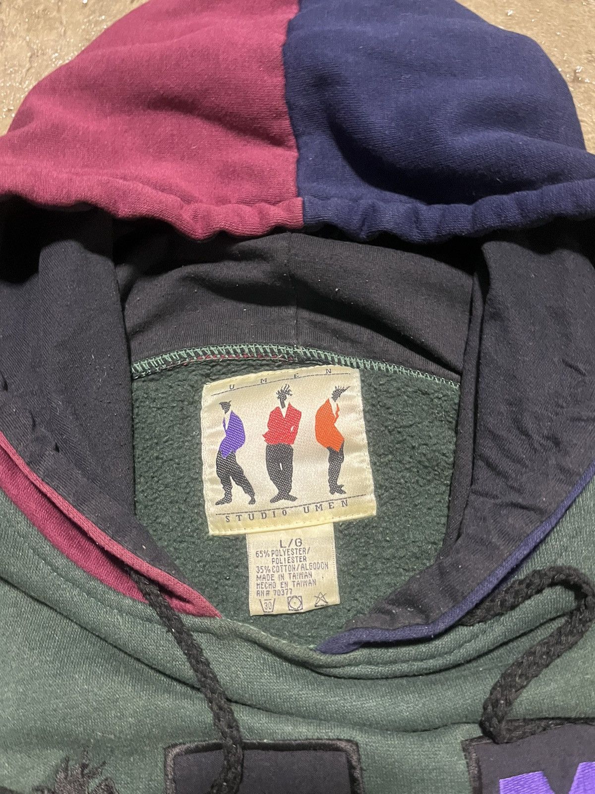 Fubu × JNCO × Vintage VINTAGE 90s UMEN STUDIO COLORBLOCK HOODIE SKATER ...