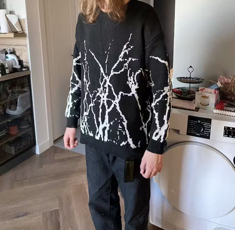 Hype Paint Splatter Black Sweater | Grailed