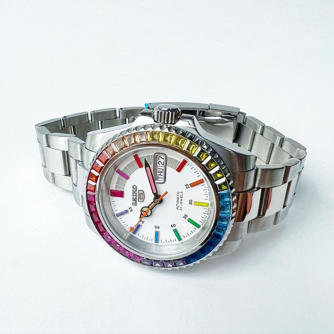 Custom Seiko Custom Zirconia Rainbow 40mm | Grailed