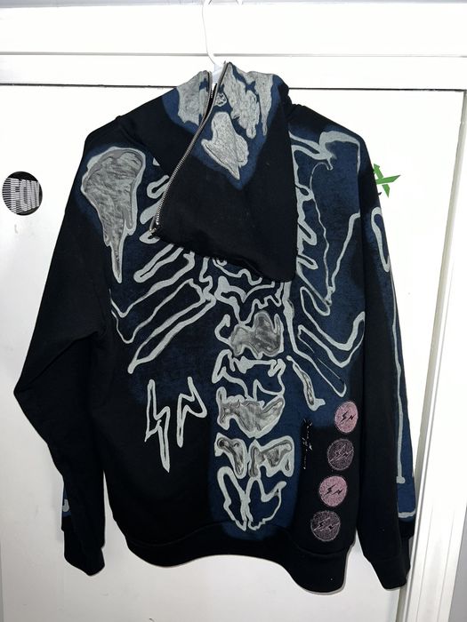 Travis Scott Travis scott skeleton graffiti zip up | Grailed