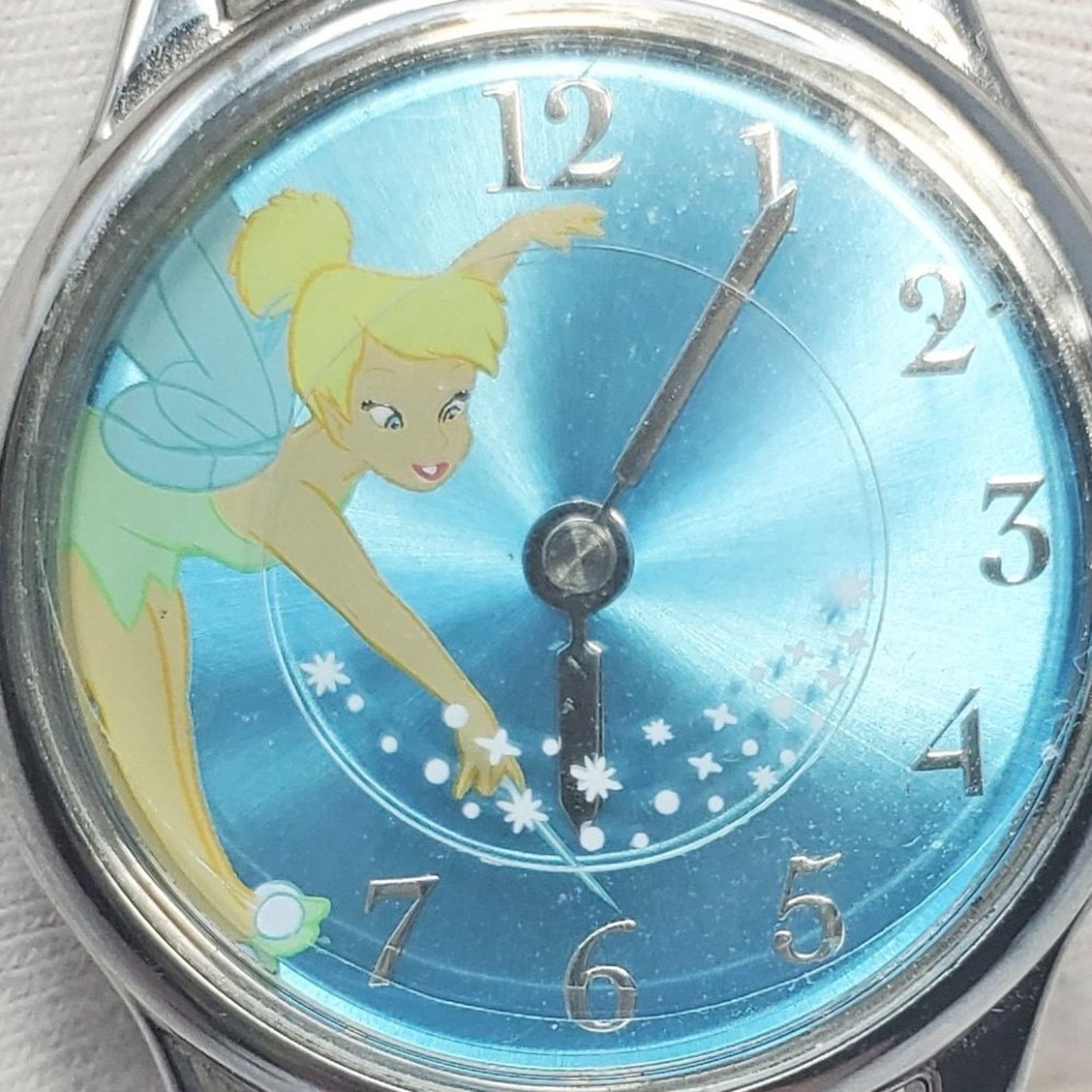 Disney Disney Tinker Bell Blue Face Stars Seconds Hand Watch | Grailed