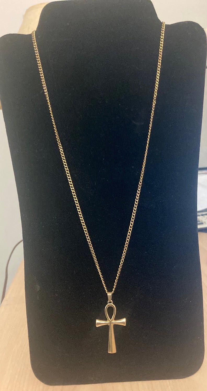 Designer Gold Cross Necklace | Grailed