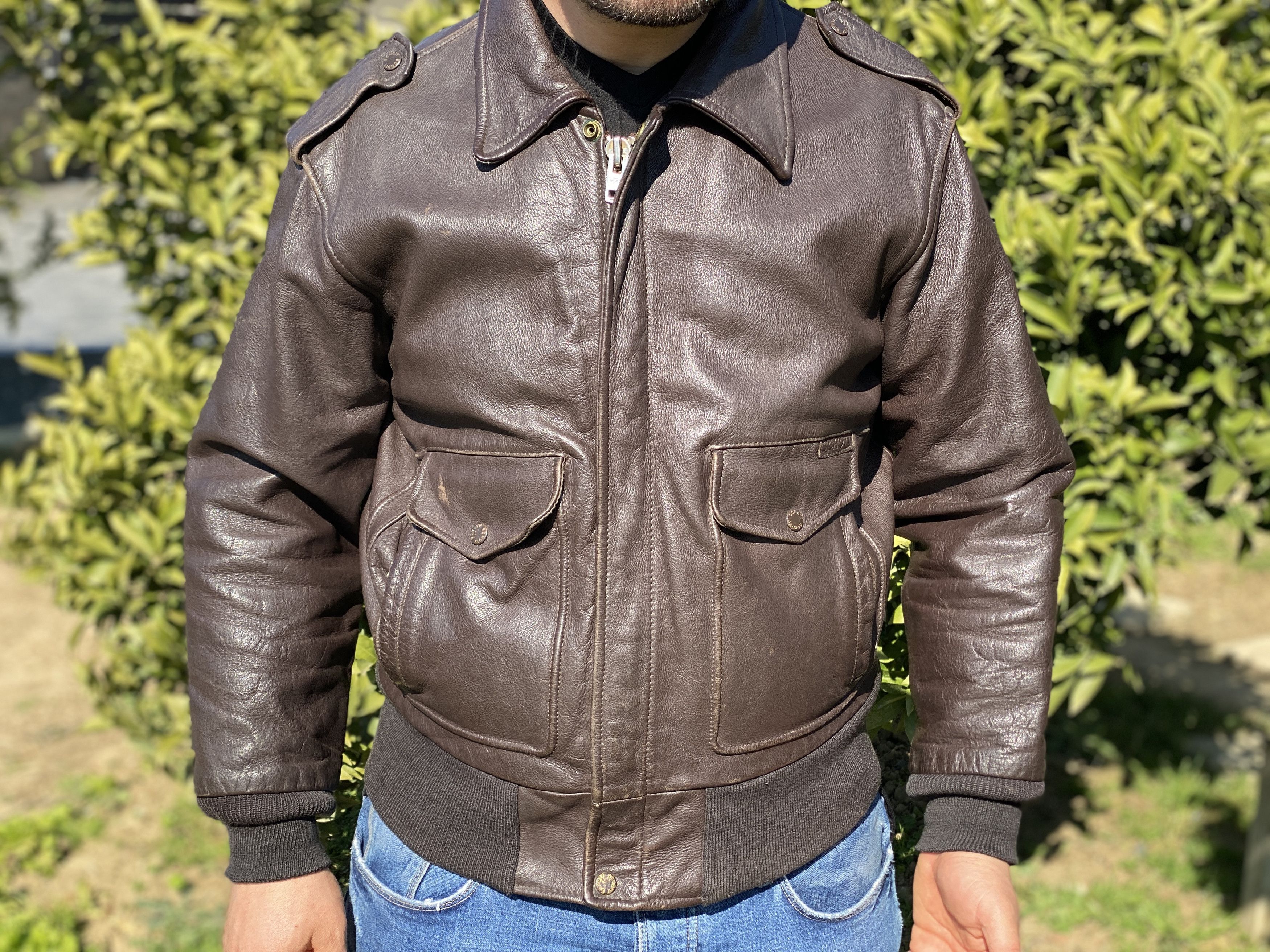 Luxury × Schott Limited Schott G-1 Flight 80s Size L Bomber Aviator Panther | Grailed