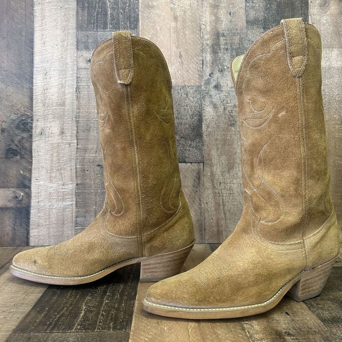 Acme Clothing Acme Vintage Full Suede Cowboy Boots Mens 9.5 D | Grailed