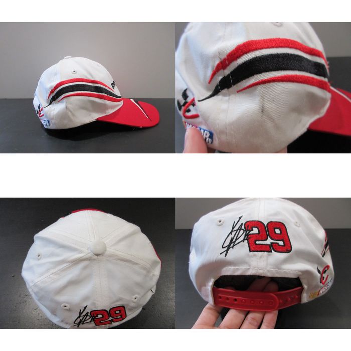 Vintage VINTAGE Nascar Hat Cap Snap Back White Red Kyle Busch ...