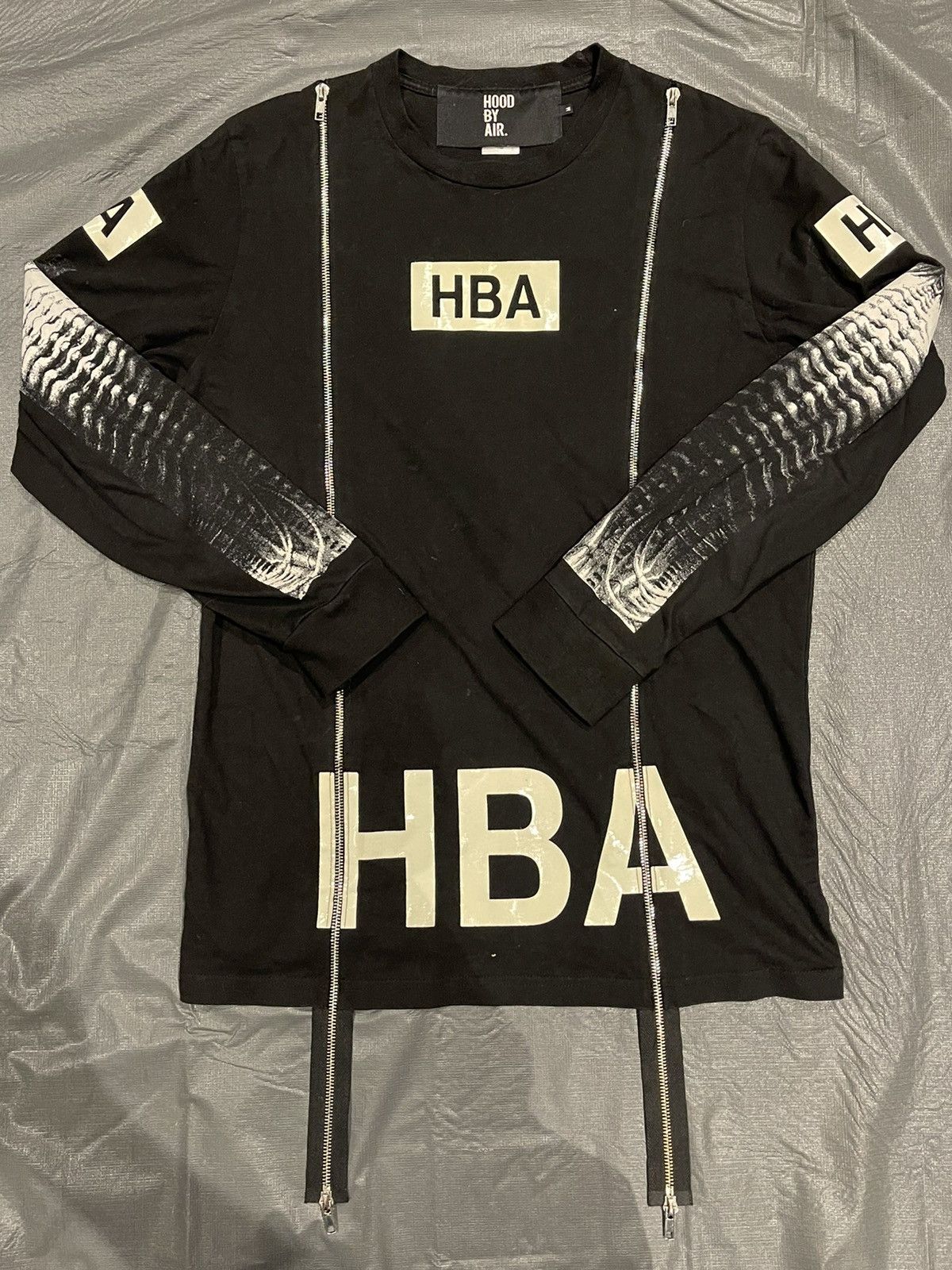 Hood By Air HOOD BY AIR HBA Screenprinted X-ray Double Zip Long Sleeve ...