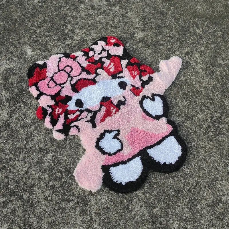 Custom Handmade Hello Kitty with AK Cartoon Pink Soft Plush Rug | Grailed