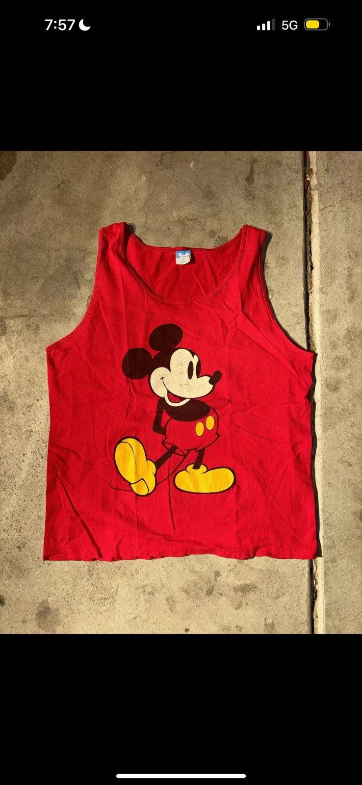 Mickey Mouse Vintage Disney Character Fashion Mickey Mouse Red Tank Top ...