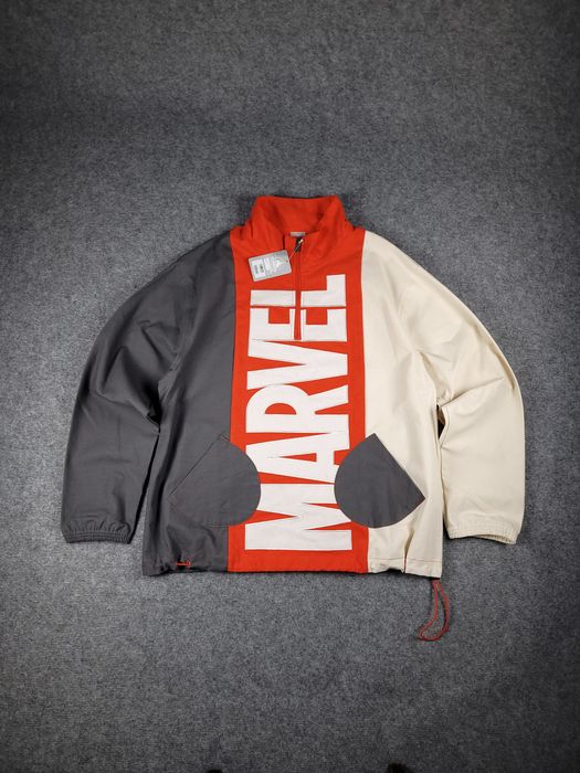 Marvel Comics Marvel big logo cargo jacket 3/4 zip | Grailed