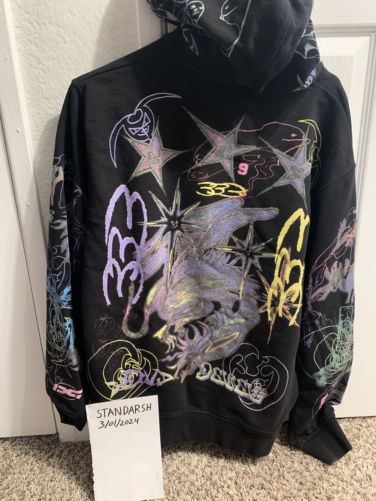 Drain Gang × Sad Boys × Sad Boys Sbe Merch BLADEE 333 black hoodie ...