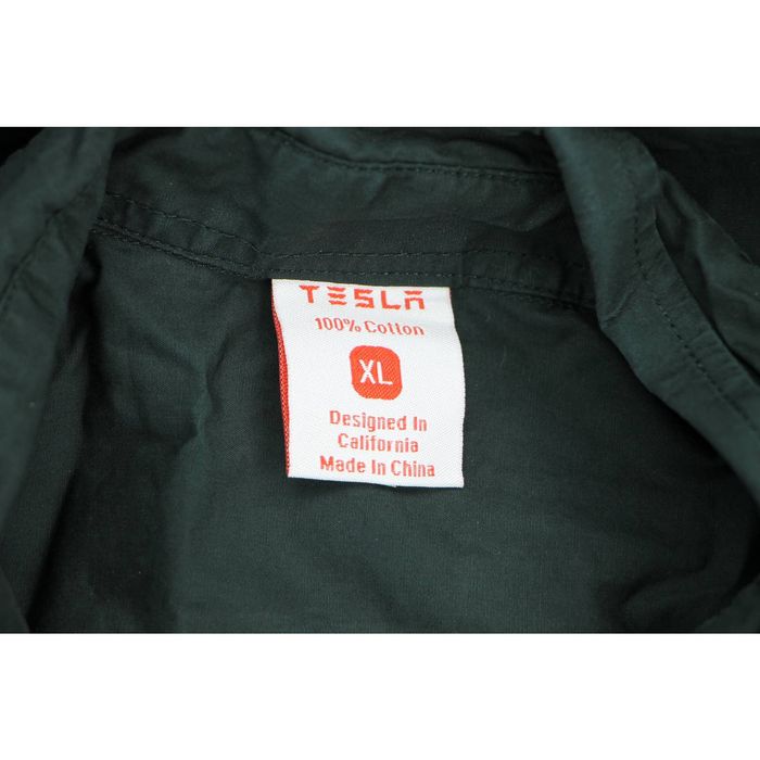 Tesla Tesla Cars Uniform Employee Embroidered Button Front Shirt | Grailed
