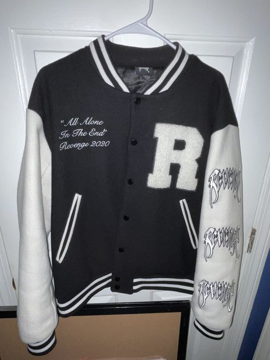 Revenge Revenge 2020 Skull Embroidered Sleeve Varsity Jacket | Grailed