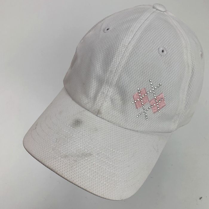 Imperial Jeweled Diamond White Pink Womens Ball Cap Hat Adjustable ...