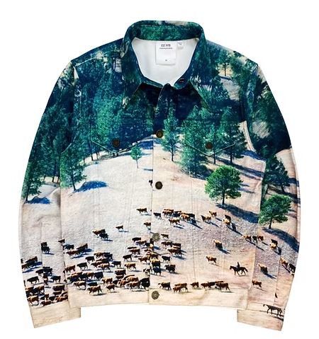 Raf Simons FW18 Raf Simons CK205W39NYC Landscape Western Trucker Jacket ...