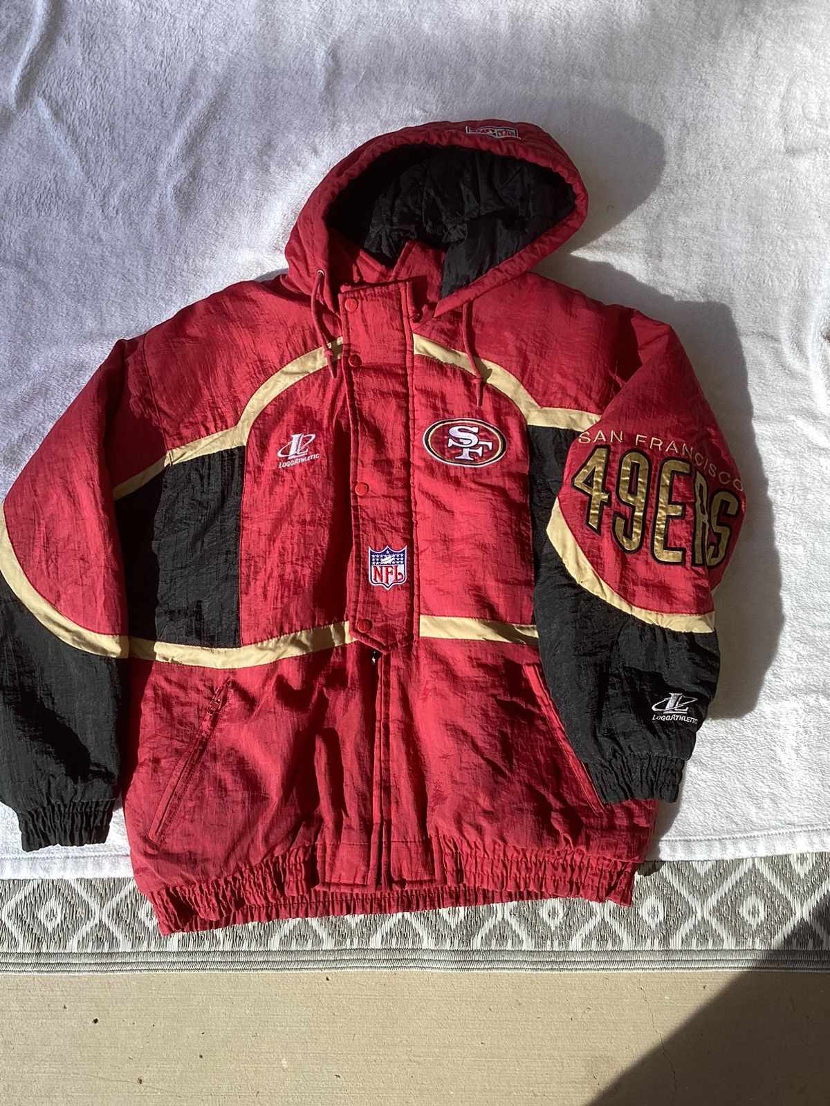 Vintage Vtg 90s San Francisco 49ers NFL logo athletic pro line puffr ...
