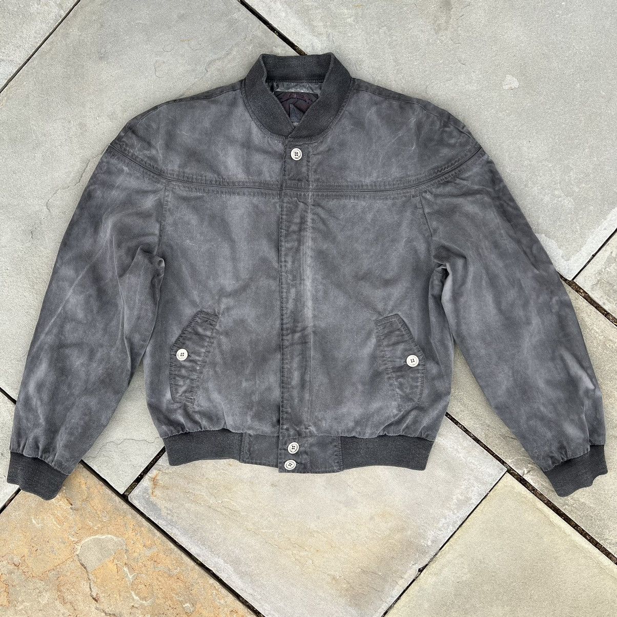Custom × Vintage Vintage 90s Overdyed Reworked Bomber Jacket Black Grey ...
