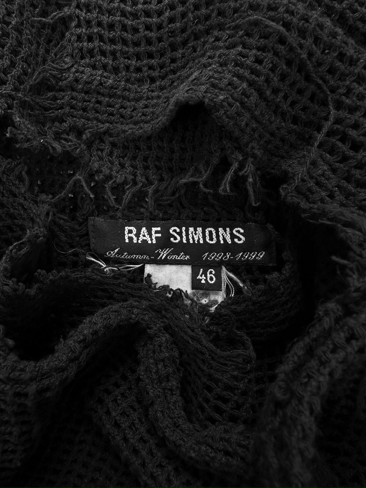 Raf Simons AW98 Raf Simons Radioactivity Black Mesh Distressed T-Shirt ...