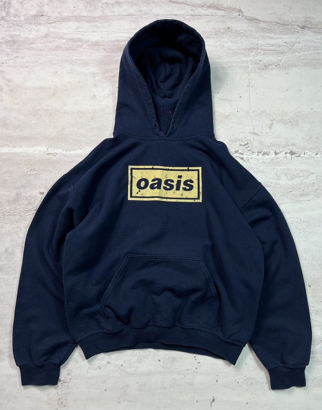 Vintage 🔥 OASIS Vintage Hoodie Band Rock Band Navy Boxy Fit Merch | Grailed