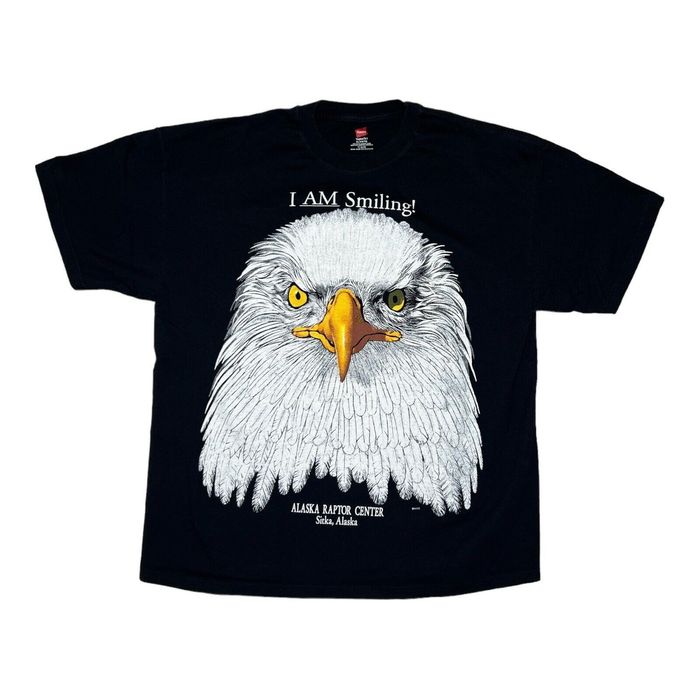 Gildan Sitka Alaska ARRC Raptor Center Bald Eagle I AM SMILING Vint ...
