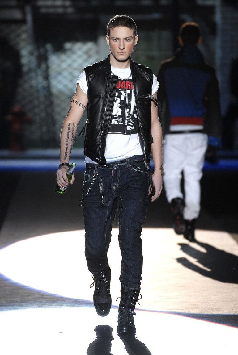 Dsquared2 Dsquared2 FW2008 runway puffed leather biker vest | Grailed