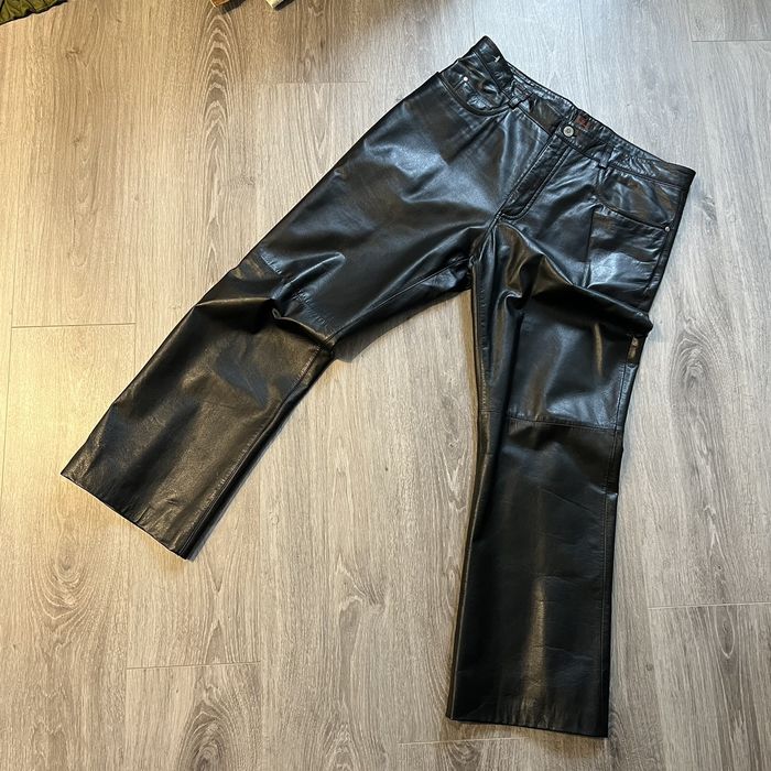 Leather Danier Leather pants loose fit | Grailed