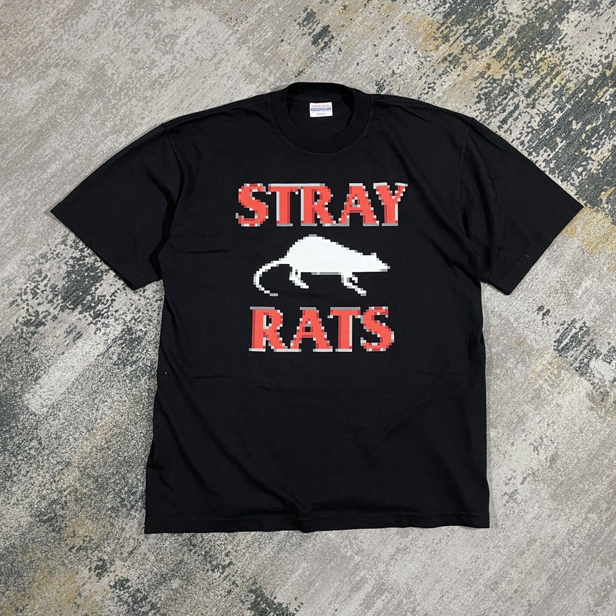 Stray Rats Stray Rats Pixel Tshirt Logo in Black | Grailed