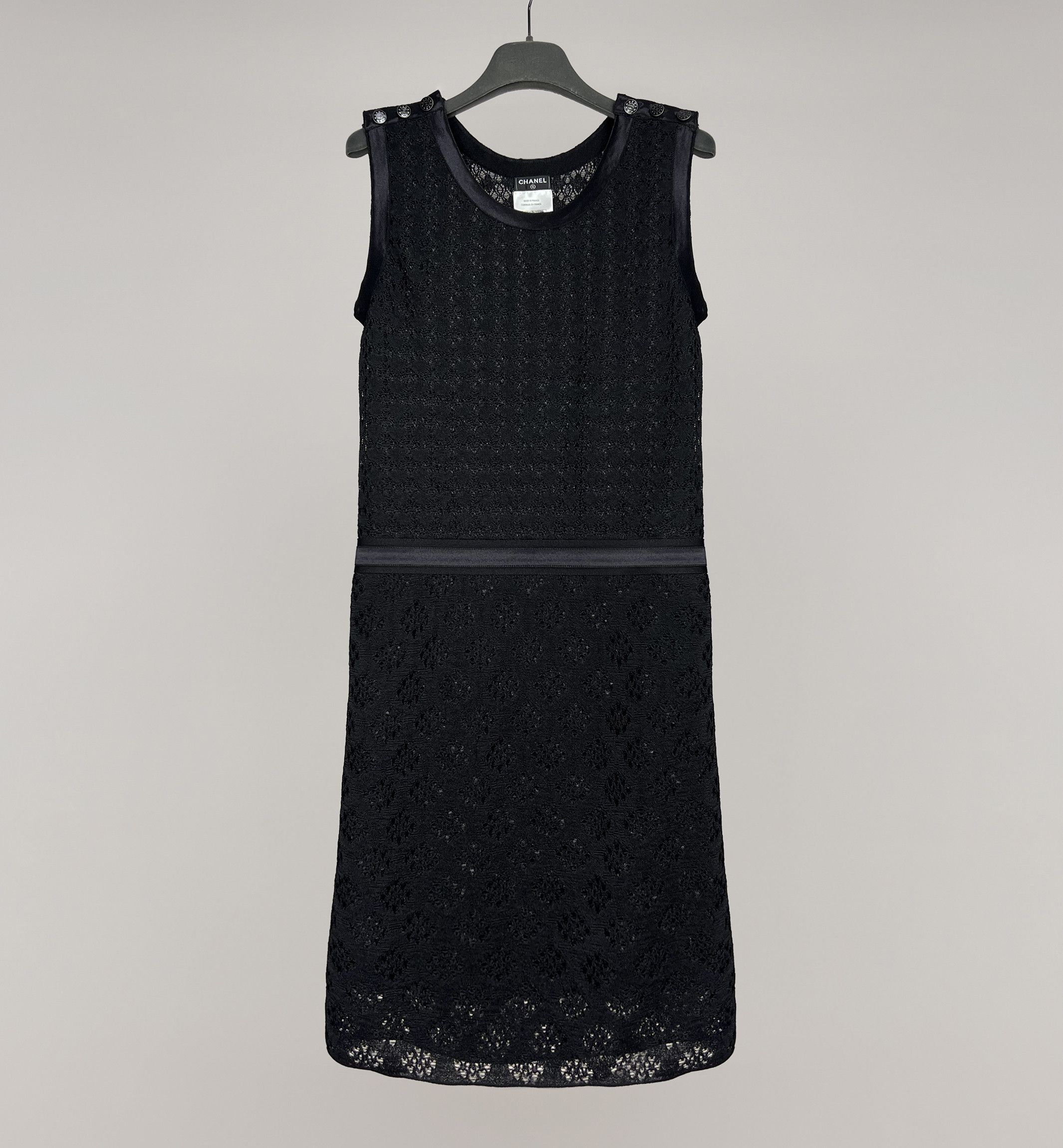 Chanel CROCHET LACE OVERLAY SILK DRESS WITH CC LOGO, ICONIC | Grailed