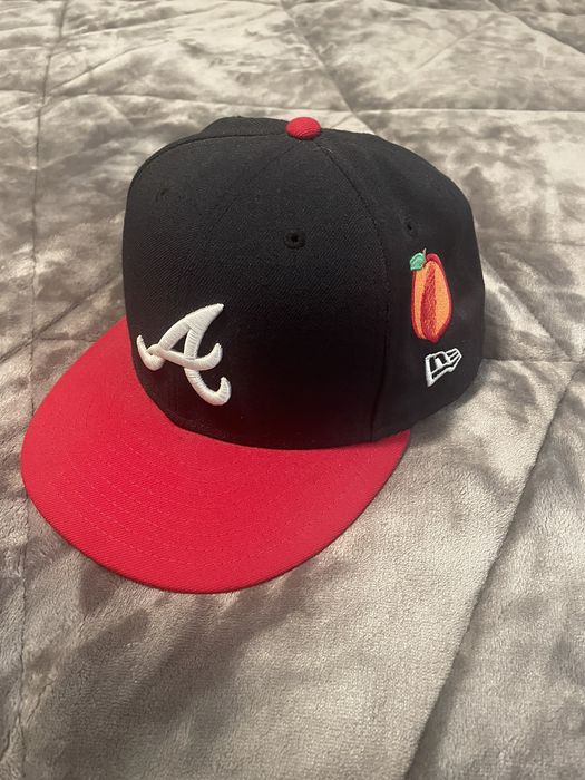New Era Atlanta Braves New Era fitted cap 7 1/2 Peach/ATL patches | Grailed