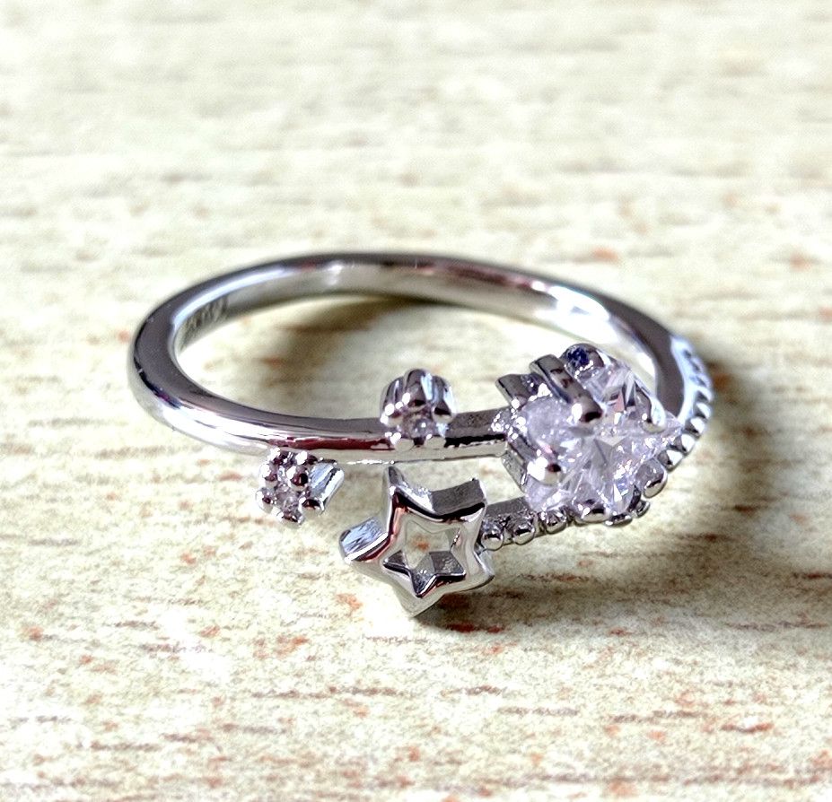 Vintage Vintage Punk Floral Star Crystal Silver Ring Unique Rave | Grailed