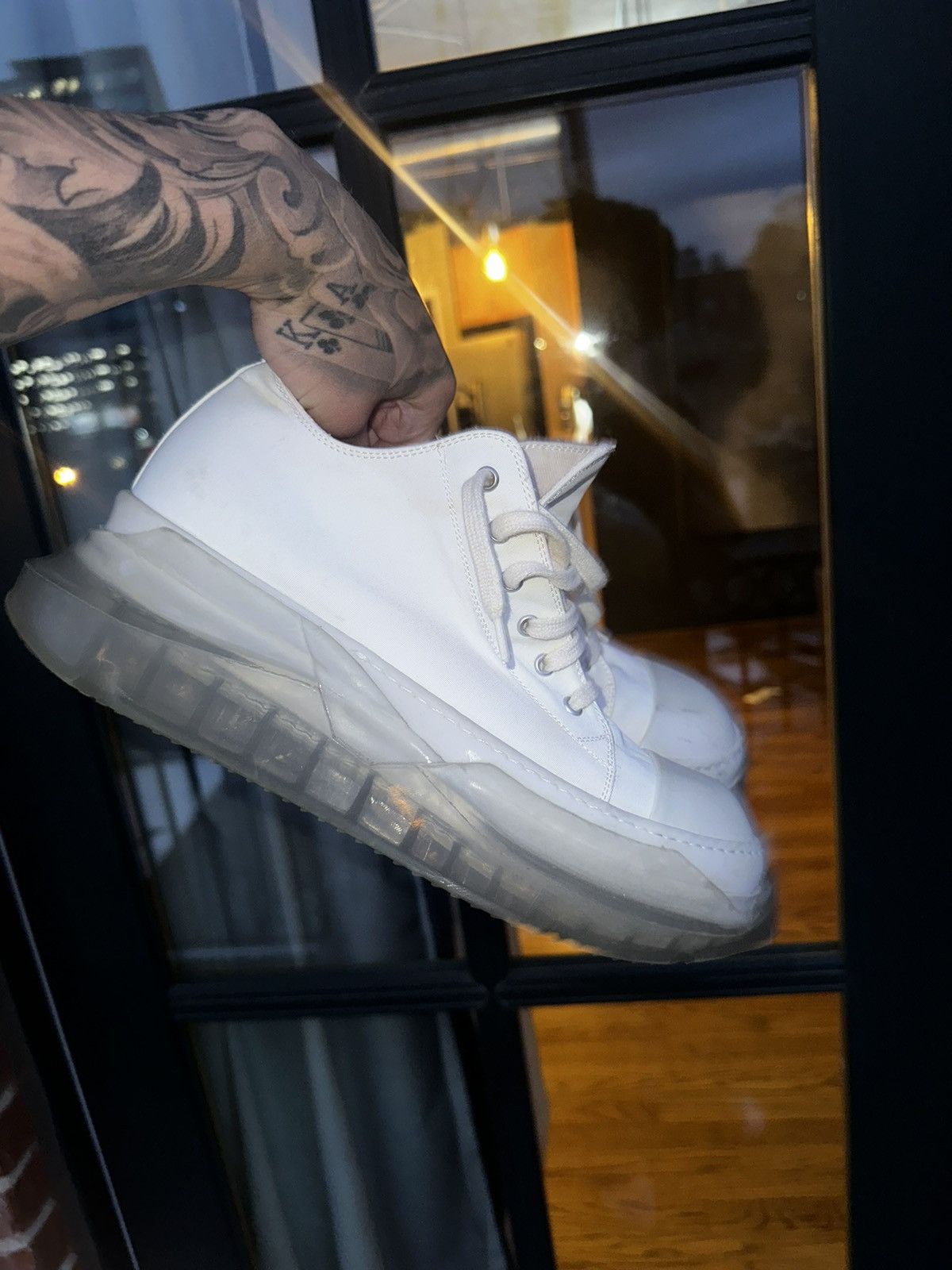 Rick Owens × Rick Owens Drkshdw Rick Owens Abstract Ramones Low White ...